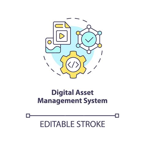 Premium Vector Digital Asset Management System Concept Icon