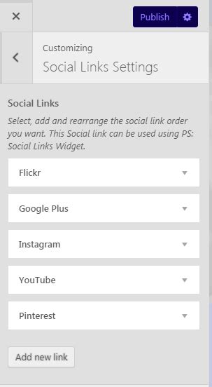How To Configure Social Links Settings Prosys Themes Documentations