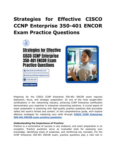 Ppt Strategies For Effective Cisco Ccnp Enterprise 350 401 Encor Exam Practice Questions