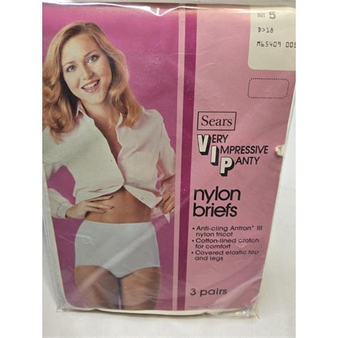 Vintage Sears Vip Very Impressive Panty Nylon Briefs Granny White Size 5 3 Pack Etsy