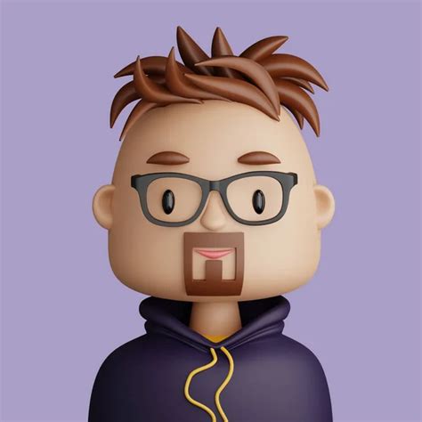 Illustration Smiling Bald Caucasian Man Cartoon Close Portrait Standing Caucasian Stock