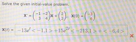 Solved Solve The Given Initial Value Problem Chegg