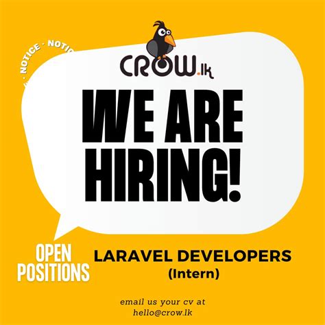 Crowlk 🚀 Were Hiring Laravel Interns 🚀 Join The Crowlk Team And