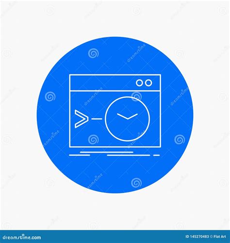 Admin Command Root Software Terminal White Line Icon In Circle Background Vector Icon