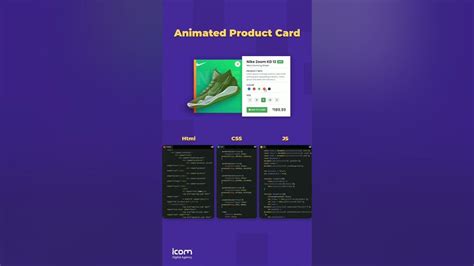 Animated Product Card Using Html Css And Java Script Shorts Viral Youtube