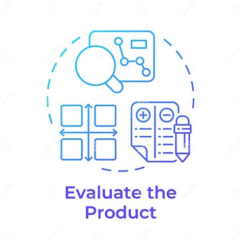Evaluate Product Blue Gradient Concept Icon Stock Vector Illustration