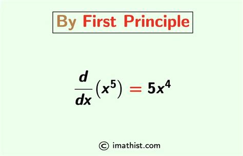 Derivative Of X 5 By First Principle Power Rule Imath