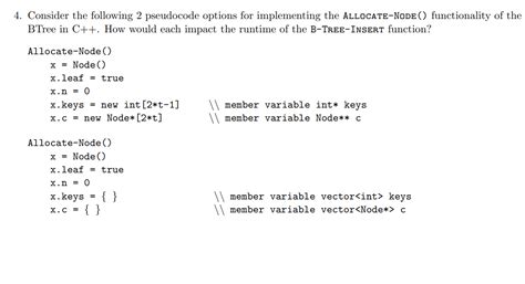 Solved 4 Consider The Following 2 Pseudocode Options For