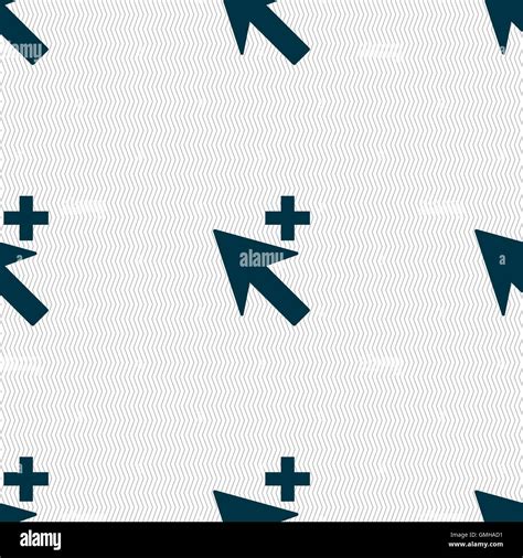 Cursor Arrow Plus Add Icon Sign Seamless Abstract Background With Geometric Shapes Vector