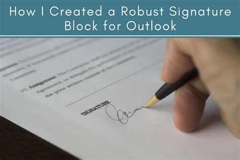How I Created A Robust Signature Block For Outlook Tubarks The