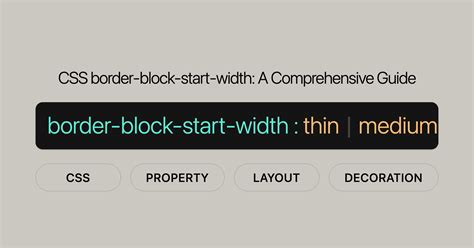 Css Border Block Start Width A Comprehensive Guide