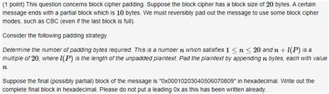 Solved Point This Question Concerns Block Cipher Chegg