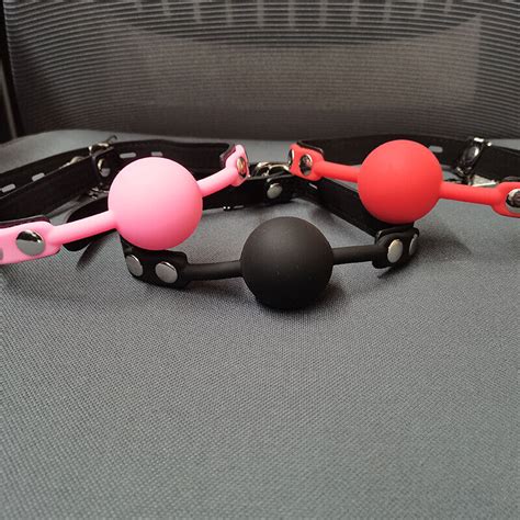 Silicone Ball Open Mouth Gag Oral Bondage Harness Lock Belt Blackpink