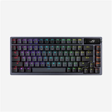 아수스 Rog 에이조스 75 무선 커스텀 게이밍 키보드 Pbt 키캡 건메탈 블루 영문 자판 국내 정식 발매 제품 Asus