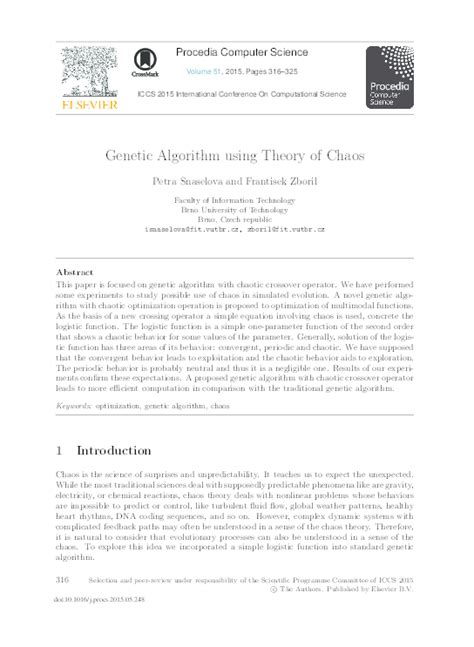 Pdf Genetic Algorithm Using Theory Of Chaos