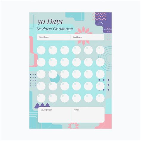 Free Vector Flat Savings Challenge Template