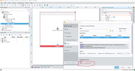 data binding showed error configuration in perspective session