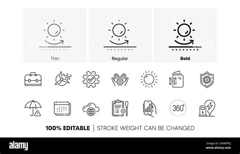 Qr Code Sun Protection And Calendar Line Icons For Web App Printing