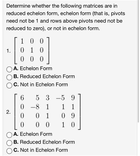 Solved Determine Whether The Following Matrices Are In Chegg Com
