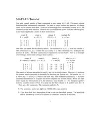 Mit Matlab Short Tutorial Pdf Course Hero