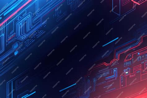 Premium Photo Circuits Blue And Red Gradient Digital Background