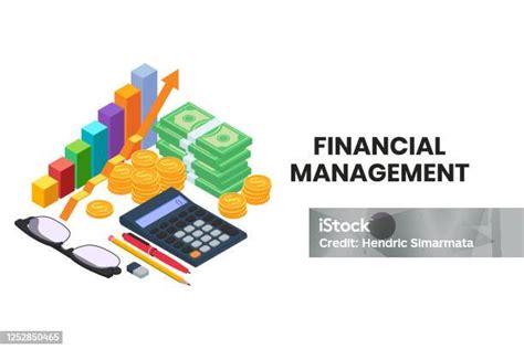 인포그래픽 돈 동전 계산기 펜 안경이 있는 재무 관리 도구 등분 측정 회계 장비 헤더 일러스트레이션 집합입니다 벡터 통화에 대한