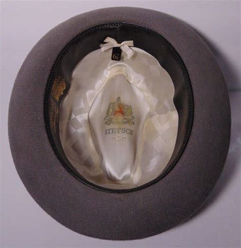 1960s Old Vintage Stetson Sovereign Fedora Hat With F Gem