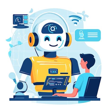 Premium Vector Humanrobot Interaction