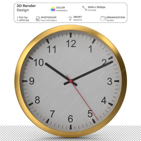 Premium Psd Wall Clock 3d Modeling Psd File Realistic Vintage Clock