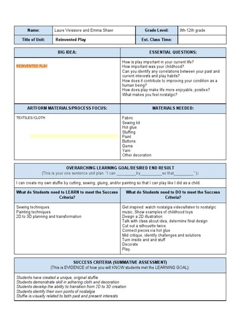 3d Unit Map Lesson Plan Template Pdf