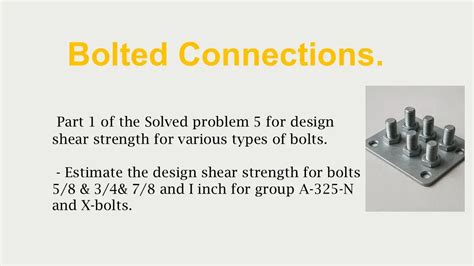 Solved Problem Part For Design Shear Strength For Bolts