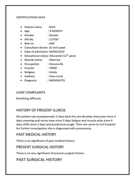 Case Presentation Meningitis 1 Download Free Pdf Meningitis Infection