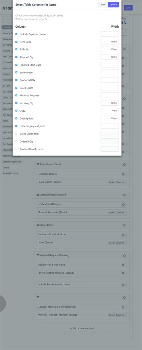 customize table in print format print formats frappe forum