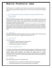 Lecture Mobile Forensics LAB Pdf Mobile Forensics Labs Mobile Forensics Is A Methodical