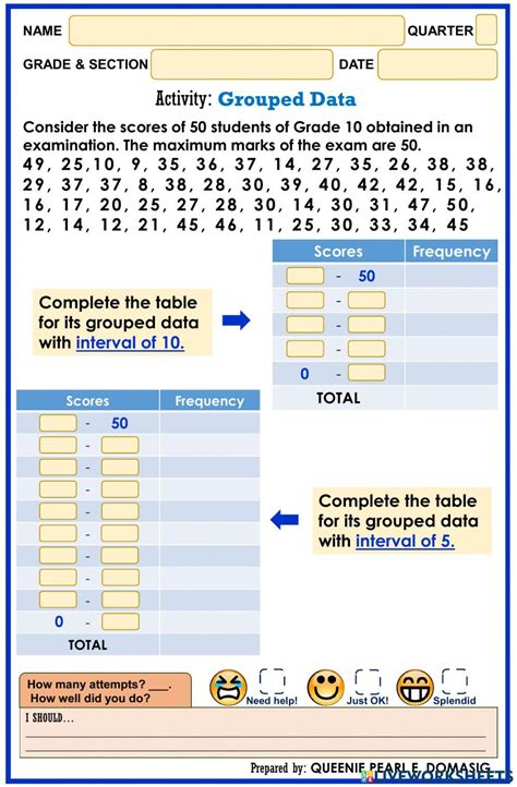 Grouped Data Free Interactive Worksheets 2041297