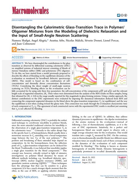 Pdf Disentangling The Calorimetric Glass Transition Trace In Polymer
