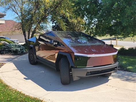 Red Vinyl Wrap And Ppf Cybertruck Photos And Videos Tesla Cybertruck