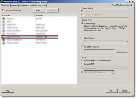 vgeek vm settings cd dvd drive