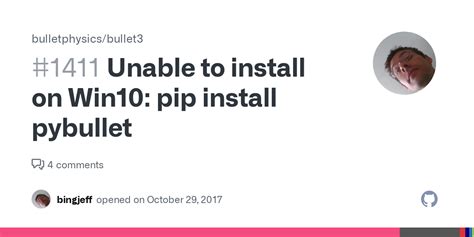 Unable To Install On Win Pip Install Pybullet Issue Bulletphysics Bullet GitHub