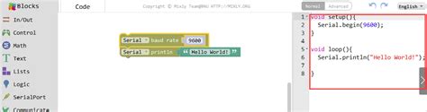 Graphical Programming Tutorial For Arduino Hello World Osoyoo