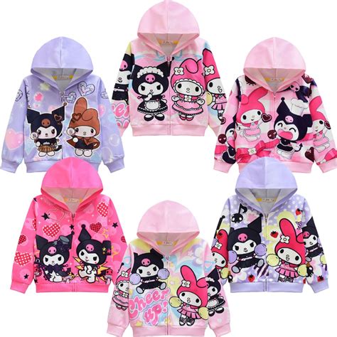 Sanrios Kawaii Jacket Anime Kuromi Cute Girls Coat Spring And Autumn