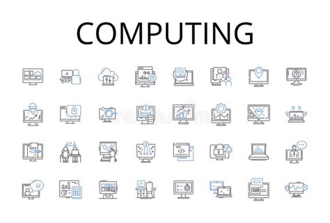 Computing Line Icons Collection Information Technology Internet Nerking Digital Connectivity