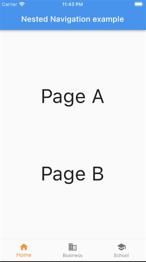 nested navigation in flutter navigator widget