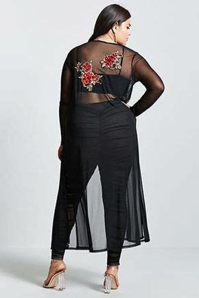 Plus Size Sheer Mesh Duster Women Latest Trends Fashion