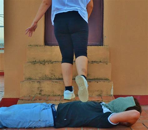 Crushandtrampling Trampling With Nike Dunk Low And Tights On The Stairs