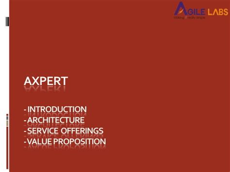 Agile Labs Makers Of Axpert™ Pptx Computer Software And Applications Computing