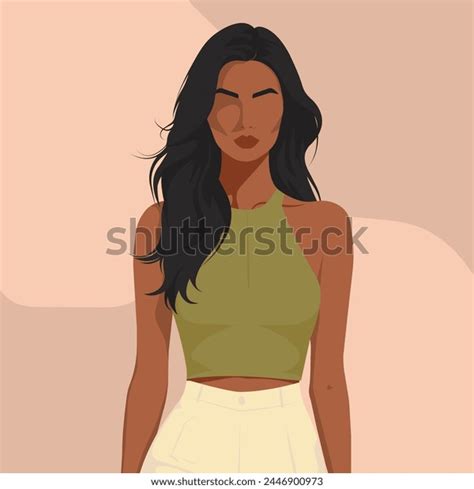 vector flat fashion illustration beautiful sexy stock vector royalty
