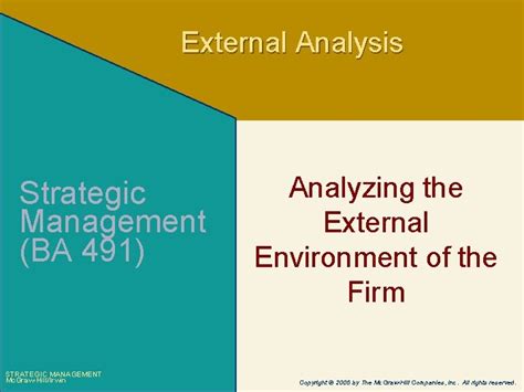 External Analysis Strategic Management Ba 491 Strategic Management
