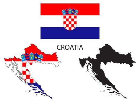 Croatia Flag And Map Illustration Vector 21822823 Vector Art At Vecteezy