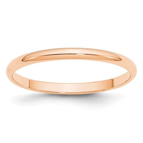 Real 10k Rose Gold 2mm Lightweight Half Round Wedding Band Size 85 Ebay